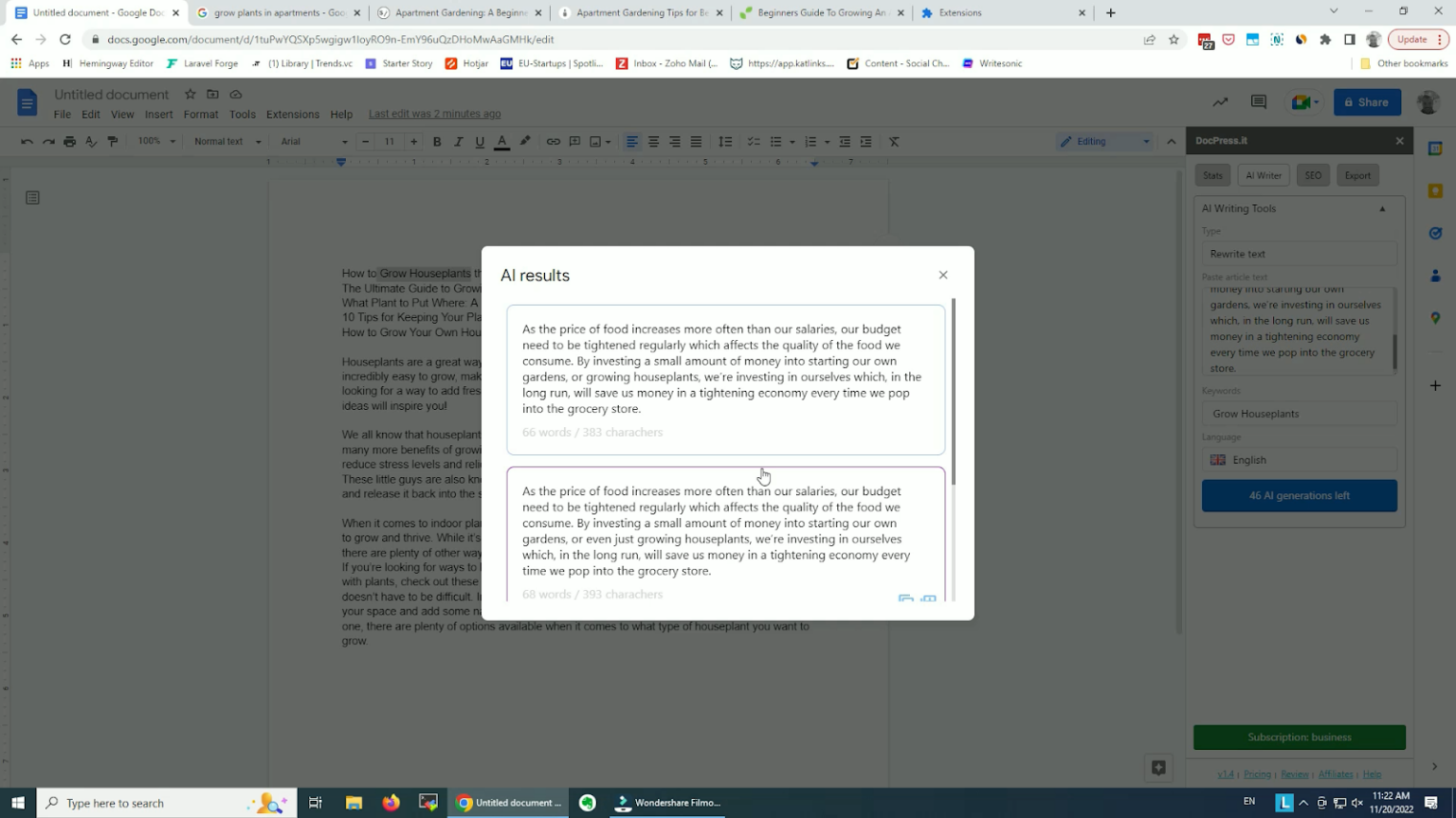 Create Blog Posts Ideas with AI and Rewrite Text in Google Docs - DocPress